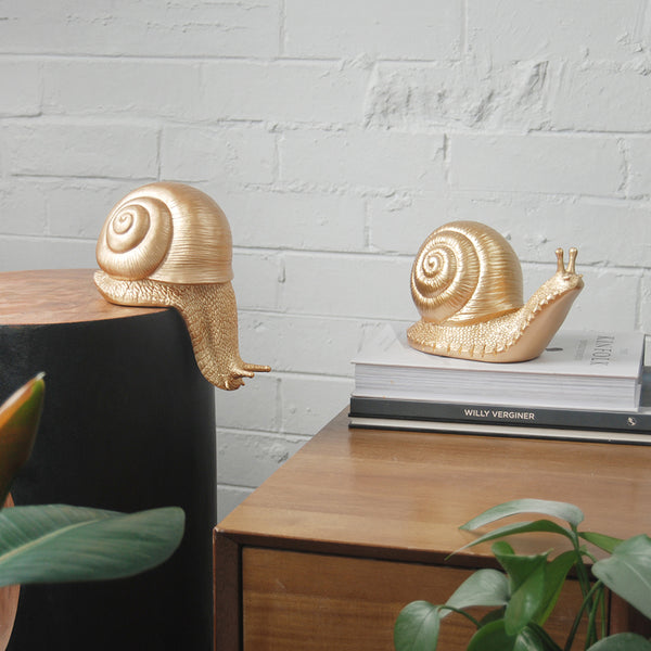 Crawling Snail in Gold | White Moose Signature Animal Range