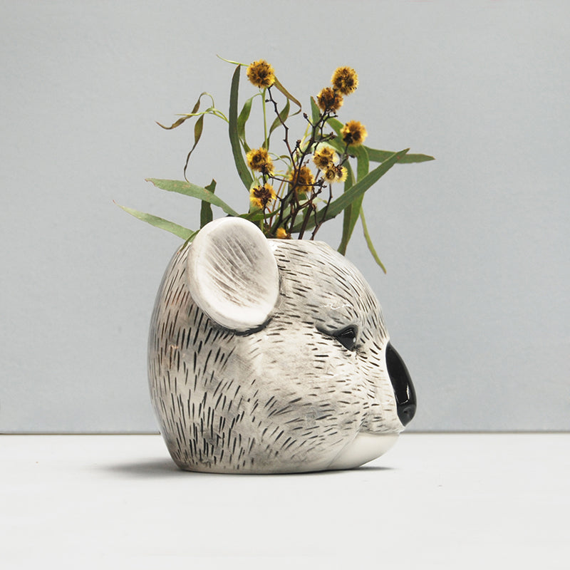Koala Planter – Ceramic Animal Pot by White Moose